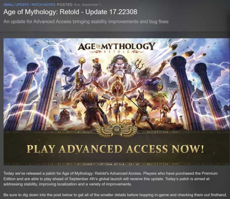 AoM Retold gets first update that fixes crashes and various early bugs