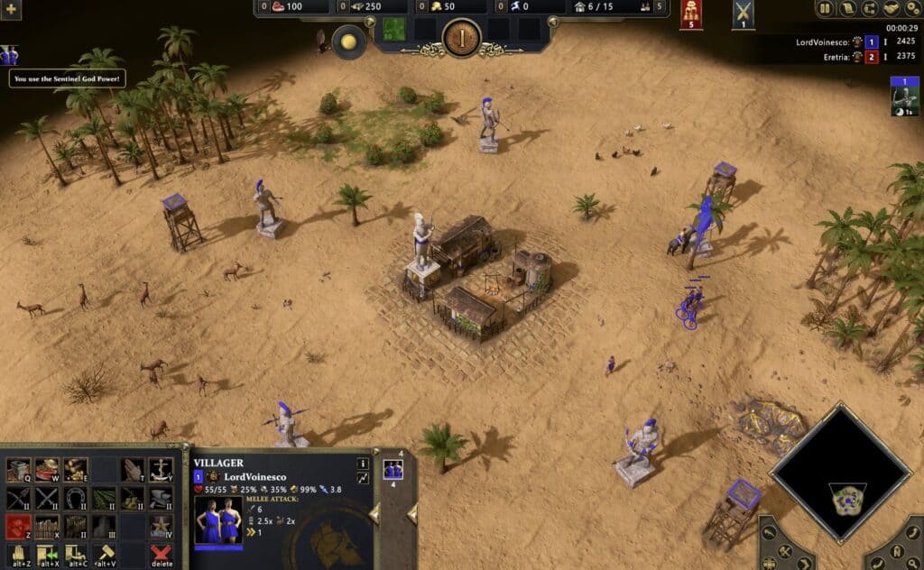 Is Sentinel the best defensive God Power in AoM Retold against a rush?