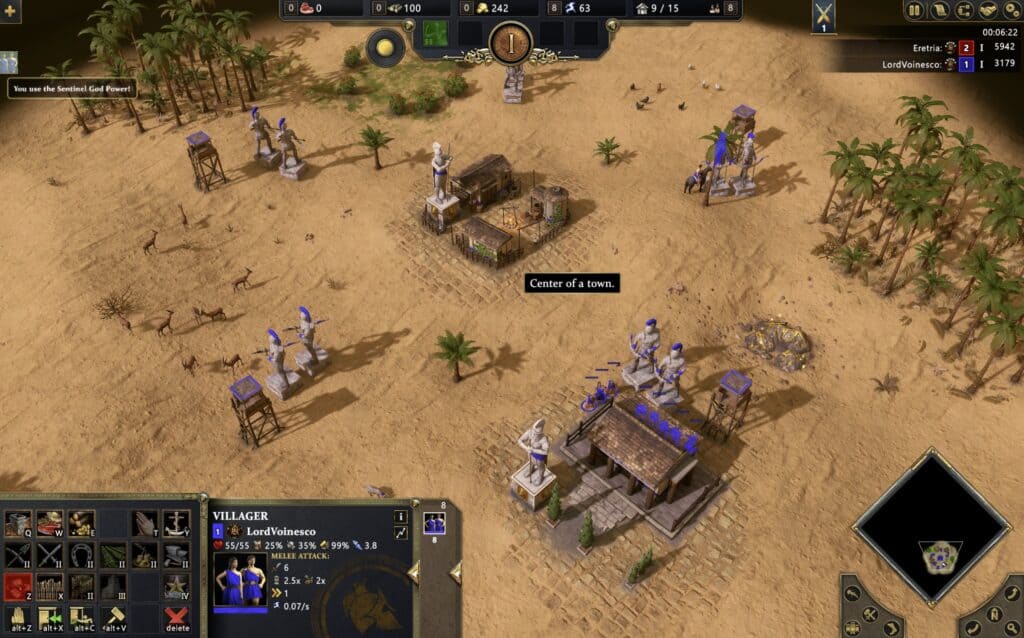 Is Sentinel the best defensive God Power in AoM Retold against a rush?